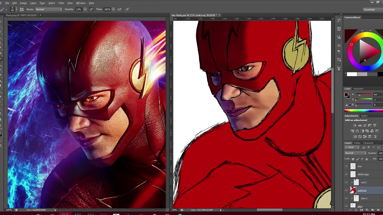 The Flash Timelapse Digital Painting Youtube
