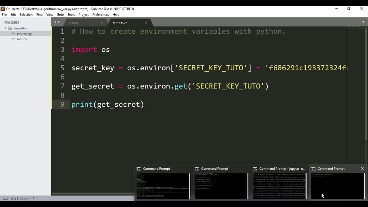 How To Create Environment Variables Using Python Youtube