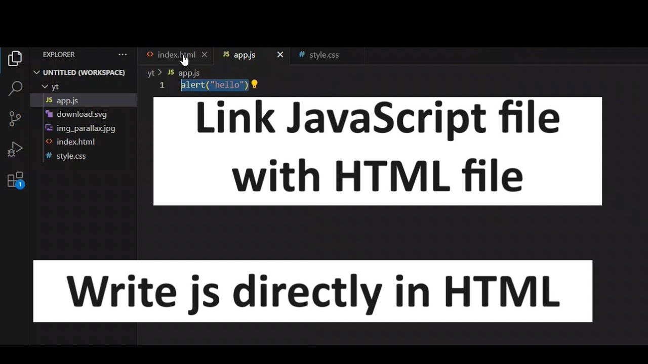 How To Add Javascript In Html File Youtube