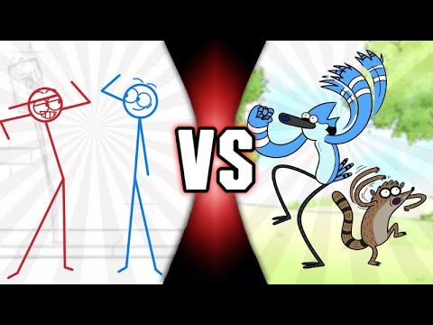 Red Blue Vs Mordecai Rigby Dick Figures Vs Regular Show Vs