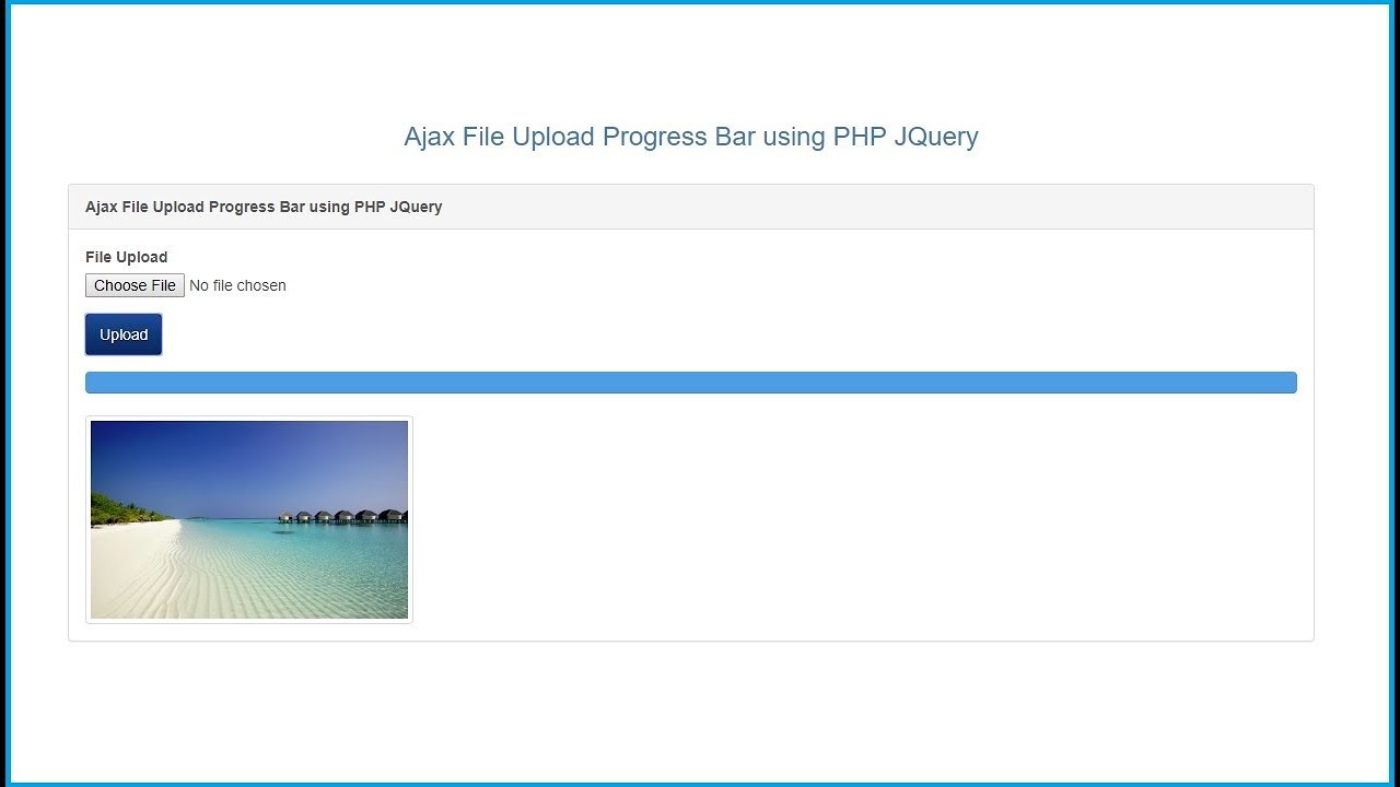 Jquery Ajax File Upload With Progress Bar In Php Youtube