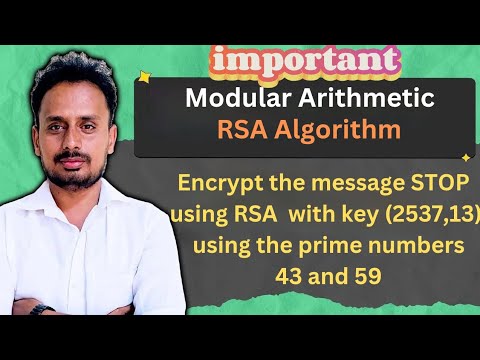 Rsa Algorithm Example Cryptography Youtube