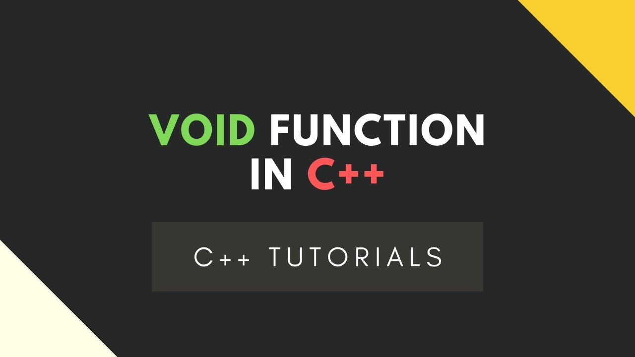C Tutorials Void Function Youtube