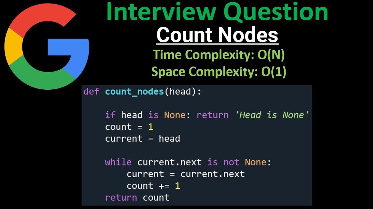Count Nodes Linked List Python Youtube