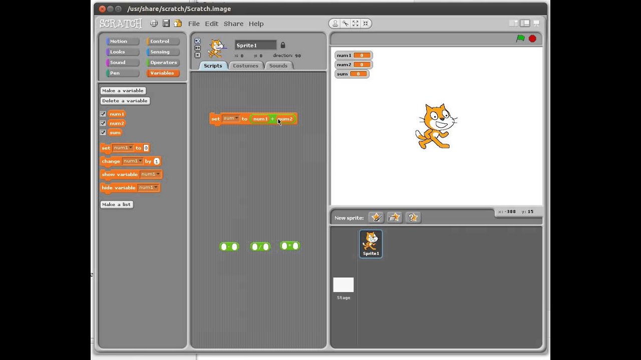 Scratch Calculations 01 Basic Arithmetic Youtube