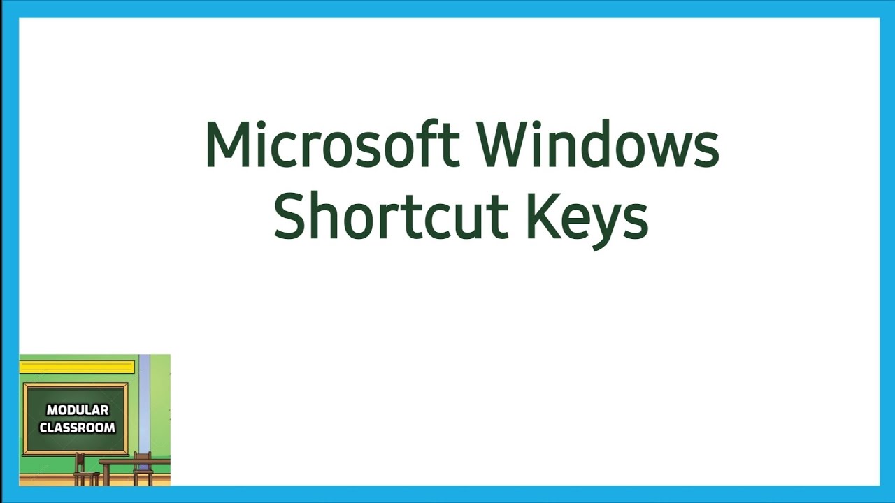 Microsoft Windows Keyboard Shortcuts Youtube