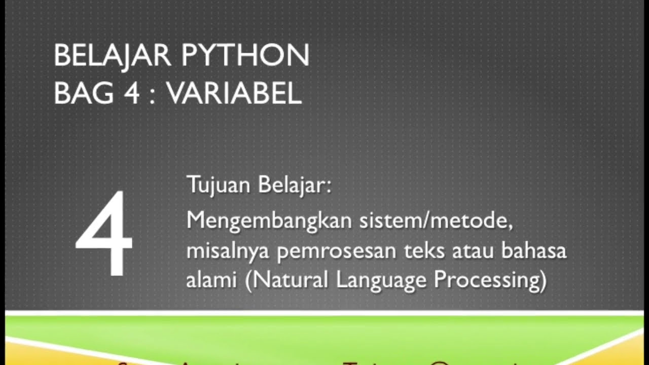 Tutorial Python 4 Konsep Variabel Youtube