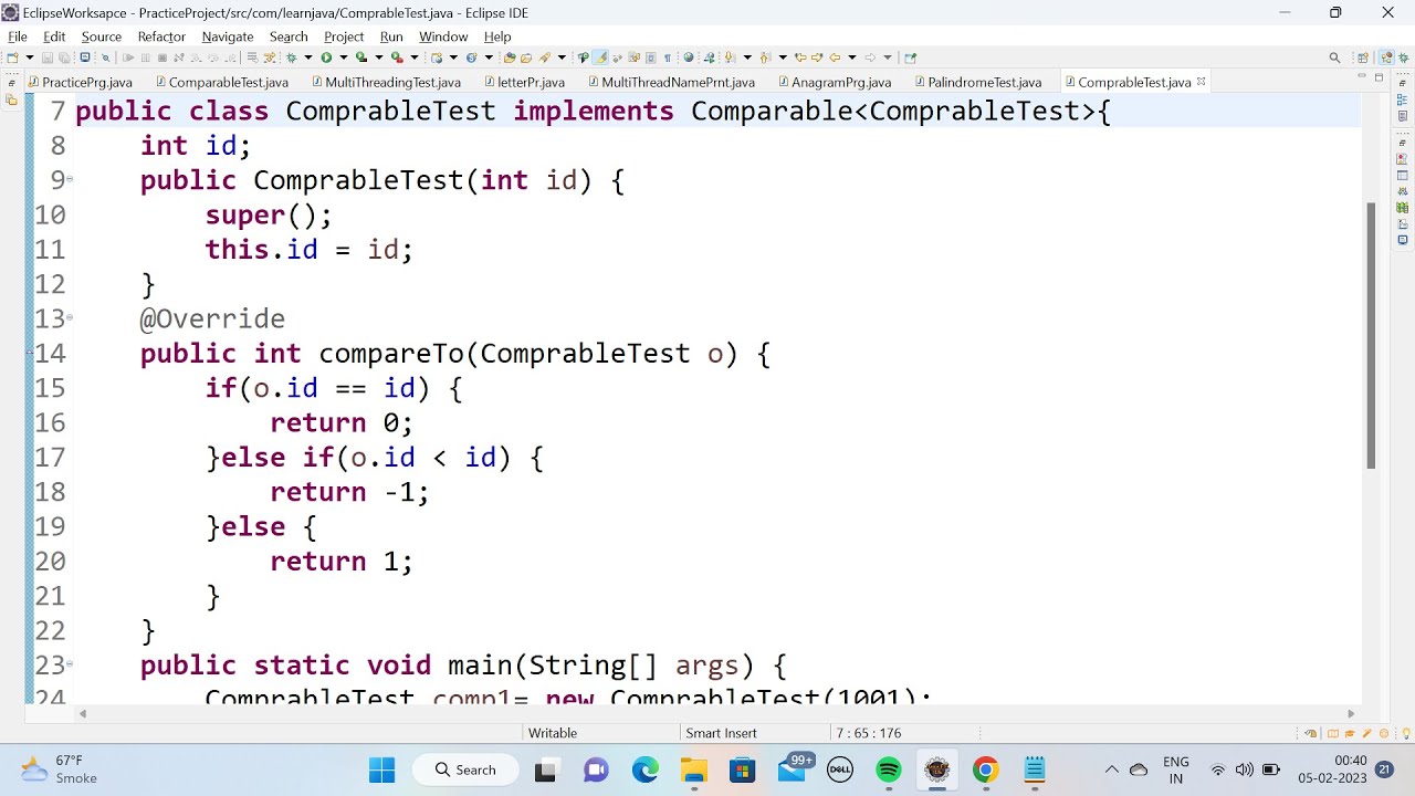 Java Comparable Interface Youtube