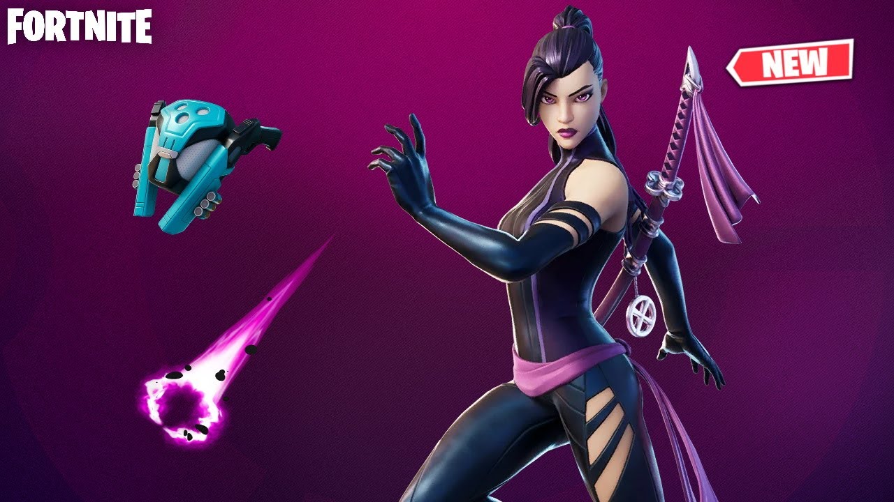 New Fortnite Psylocke Skin Gameplay Marvel X Force Set Youtube