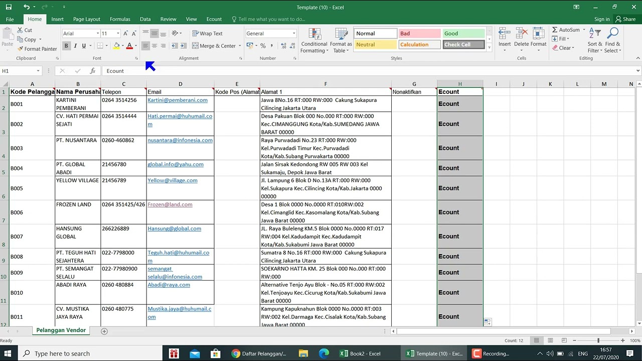 Ecount Dasar Upload Data Unggah Data Excel Web Uploader Vs Excel