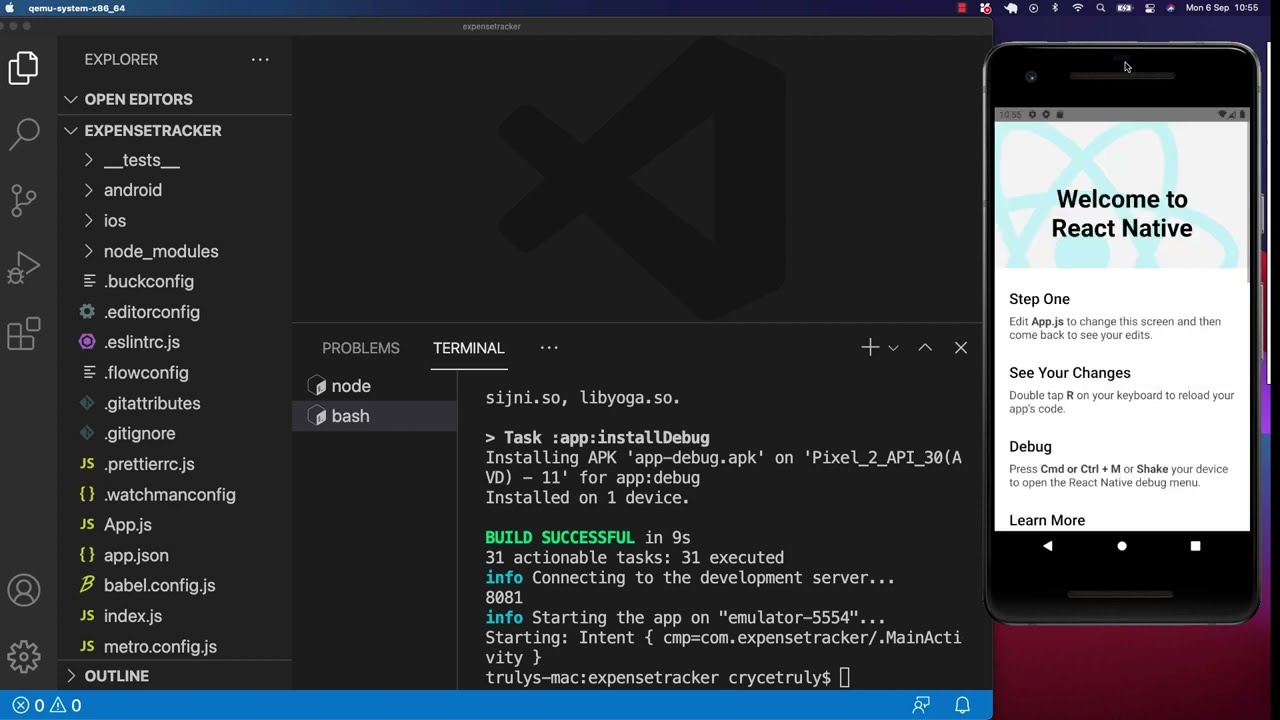 Create A New React Native Project Youtube