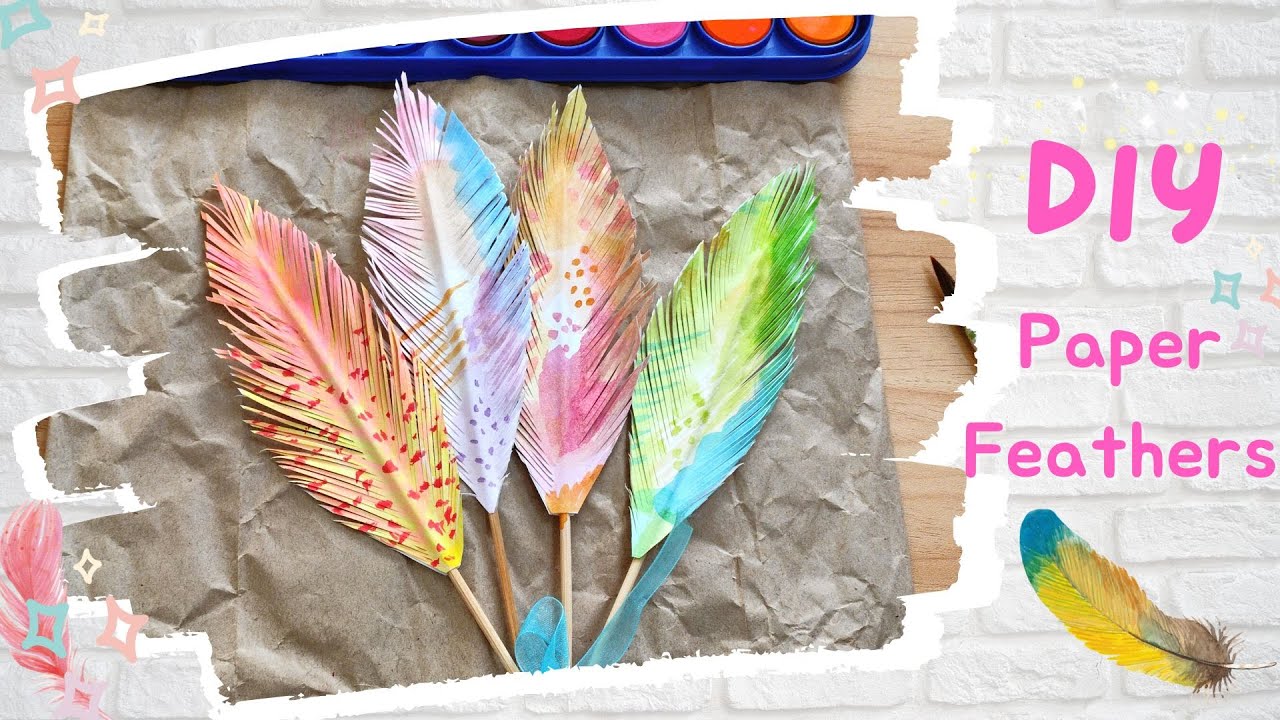 Diy Paper Feathers Making How To Make Paper Feathers Easy Paper
