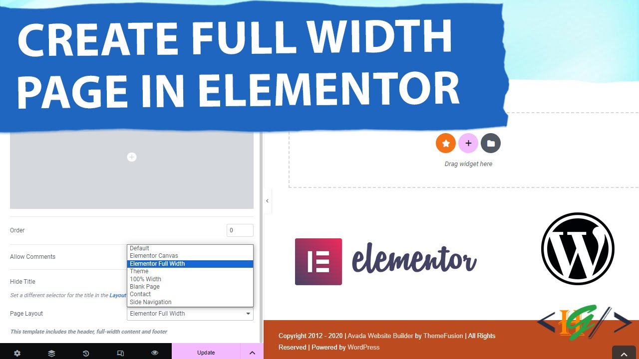 How To Create Full Width Page In Elementor Wordpress Full Width Youtube