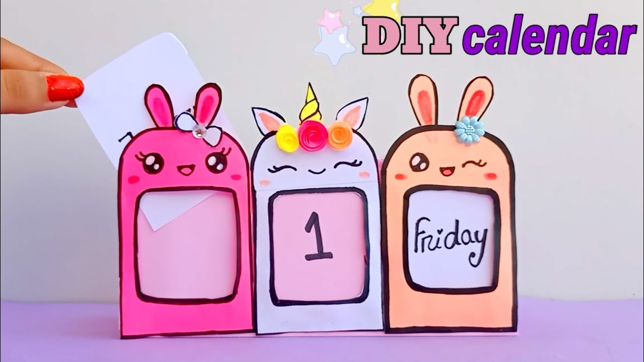 How To Make A Cute Desk Calendar Diy Calendar Paper Mini Calendar