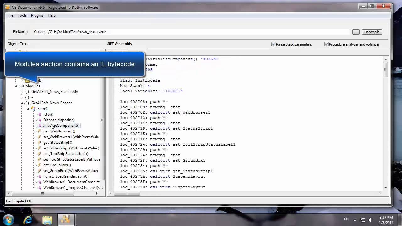 Vb Decompiler Net Decompilation Youtube