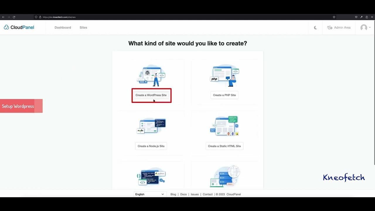 Create Basic Wordpress Site On Cloudpanel Youtube