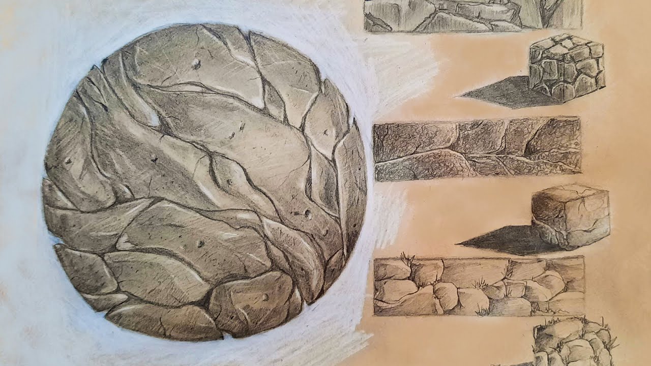 How To Draw Stone Texture Easy