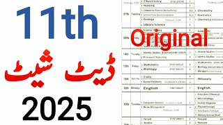 Class 11 Date Sheet 2025 11th Class Date Sheet 2025 Date Sheet Class 11 ...