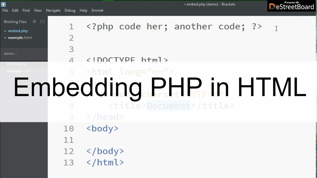 Php For Beginners 003 How To Embed Php In Html Youtube