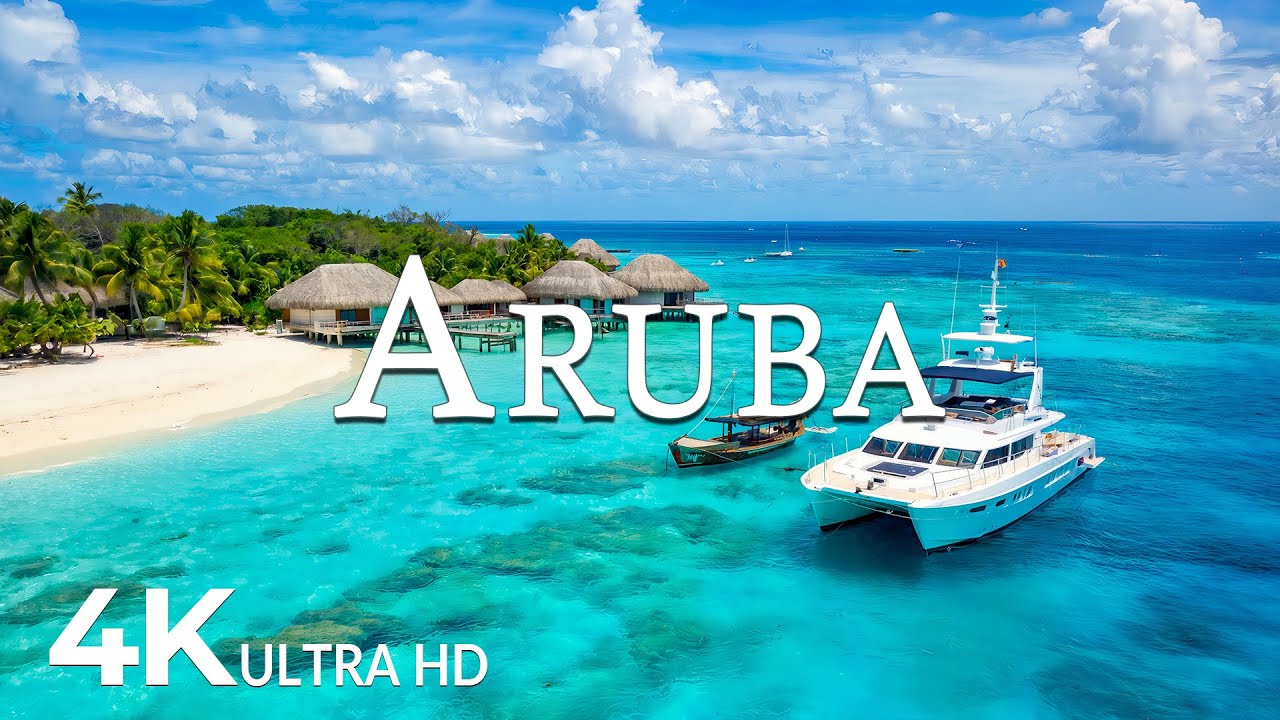 Flying Over Aruba 4k Uhd Soothing Music Along With Beautiful Nature