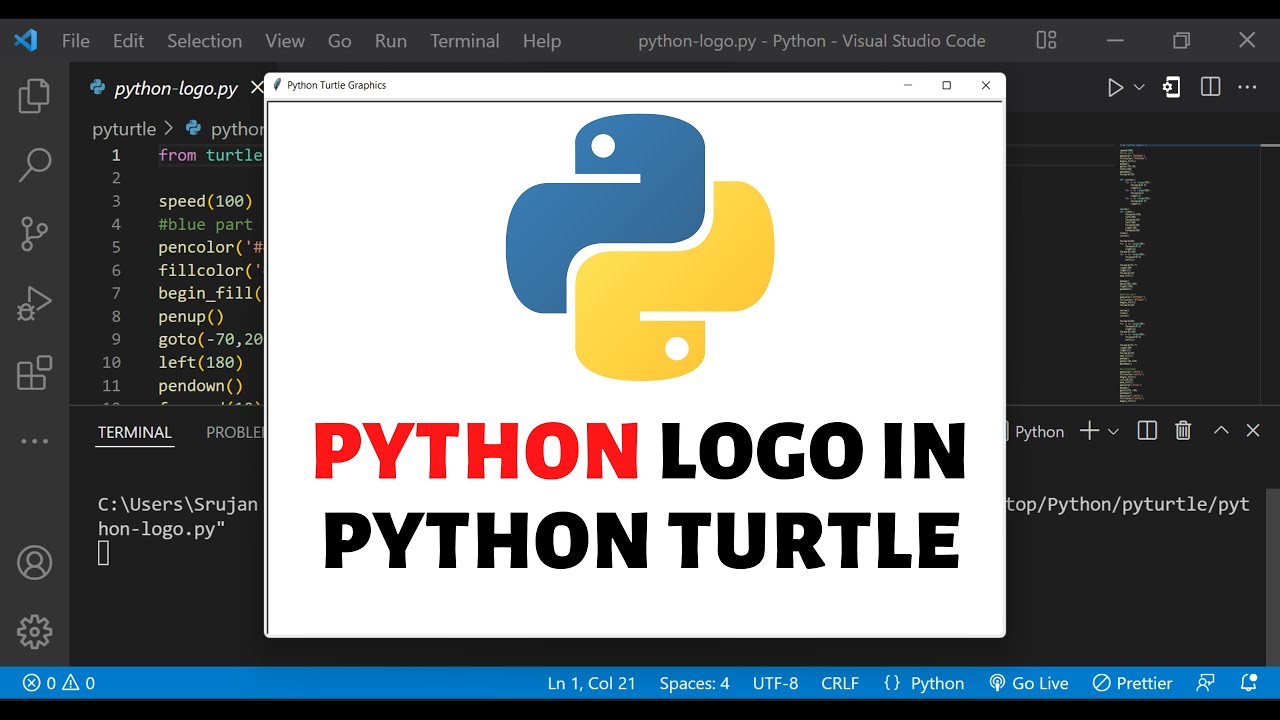 Python Logo Using Python Turtle Python Turtle Graphics Python