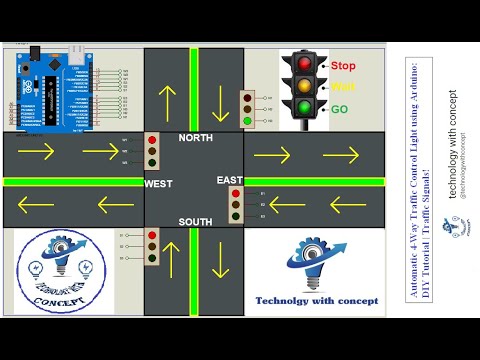 Automatic 4 Way Traffic Control Light Using Arduino Diy Tutorial
