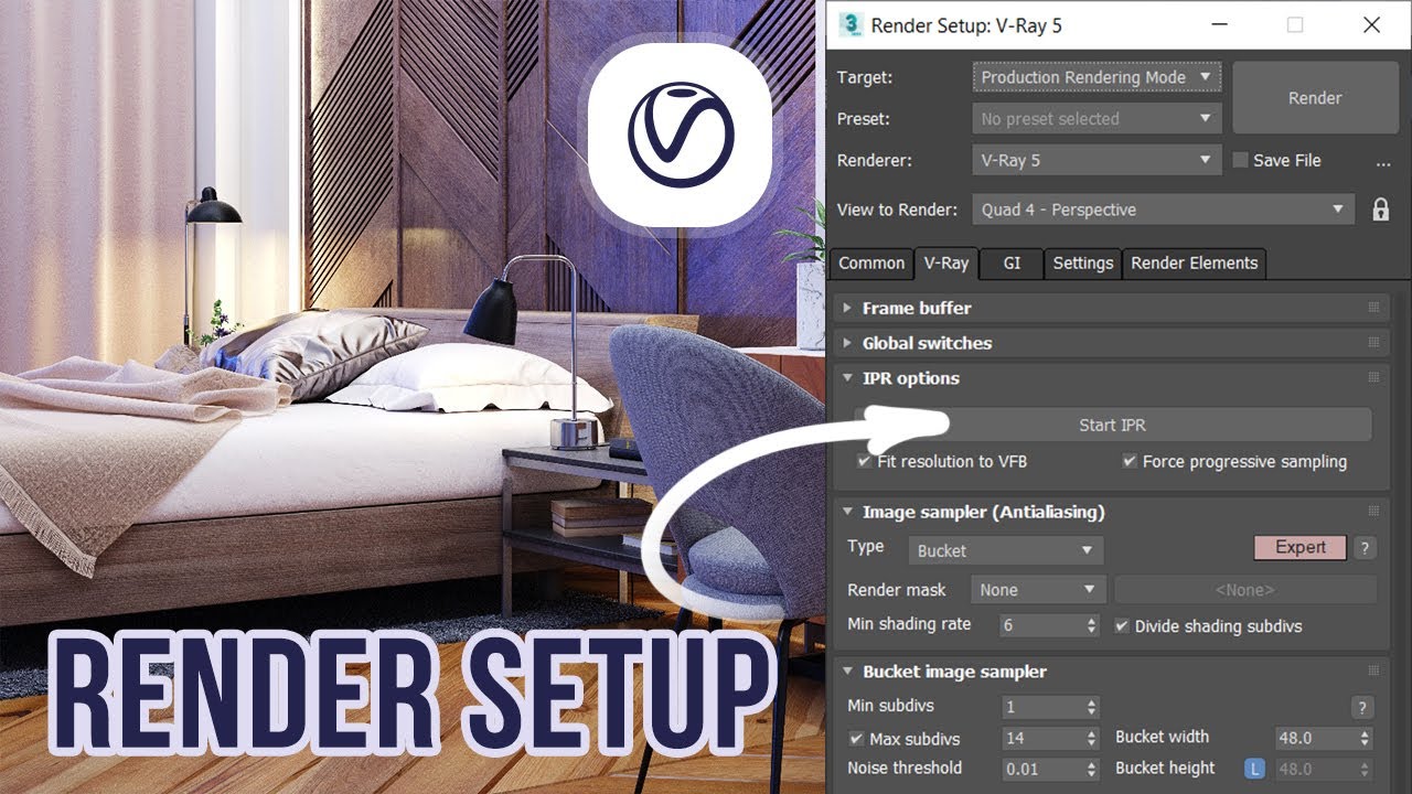 V Ray Render Setup For Test Final Rendering Youtube