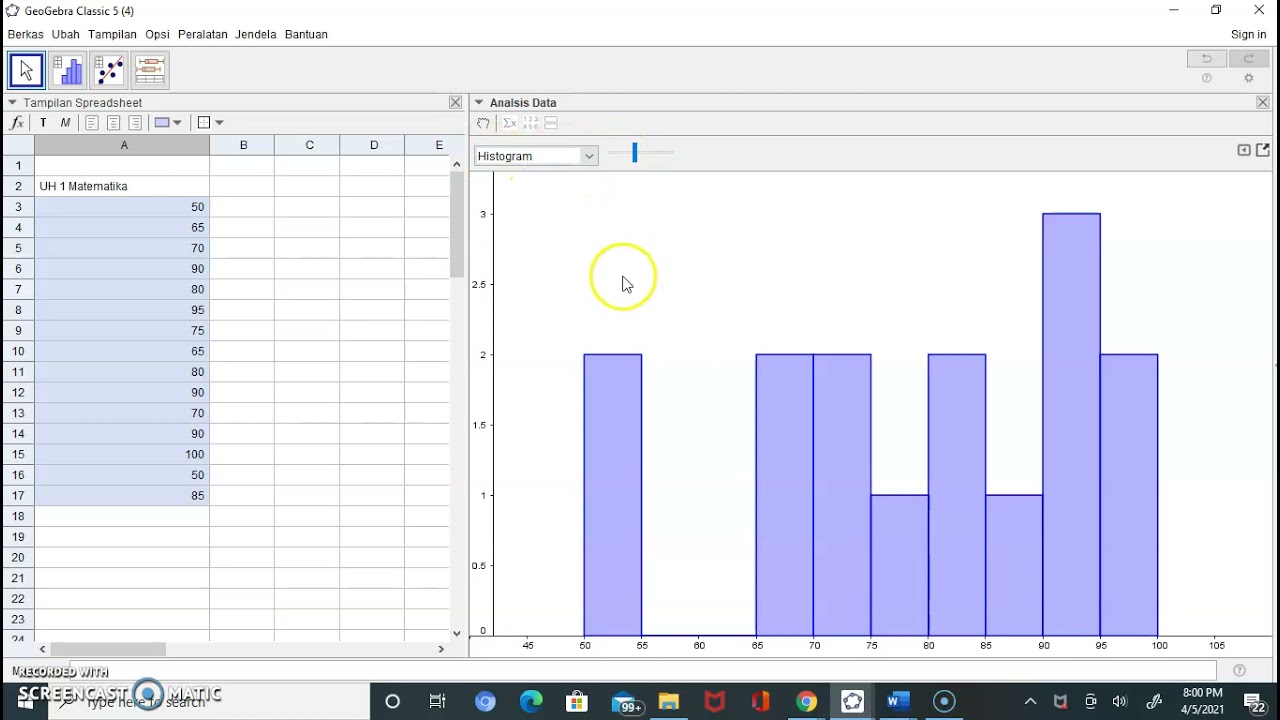 Tutorial Geogebra Statistika Youtube