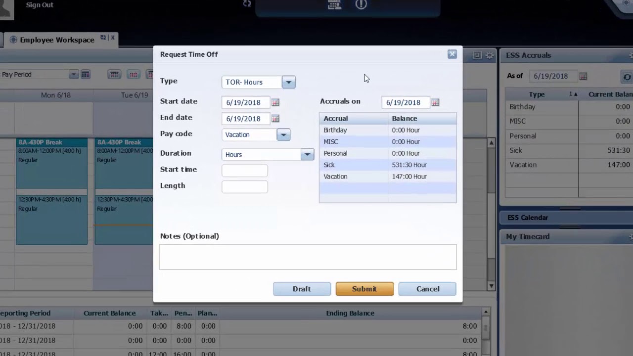 Kronos Employee Time Off Request Youtube