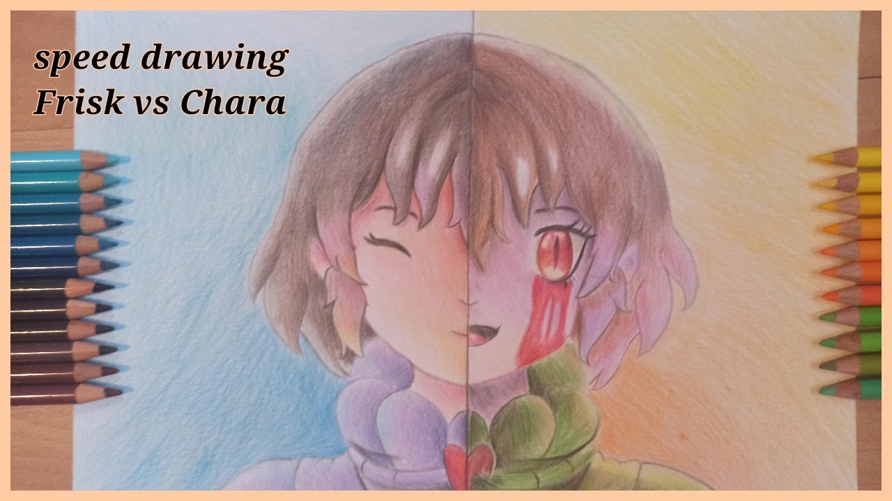 Speed Drawing Undertale Frisk Vs Chara Youtube