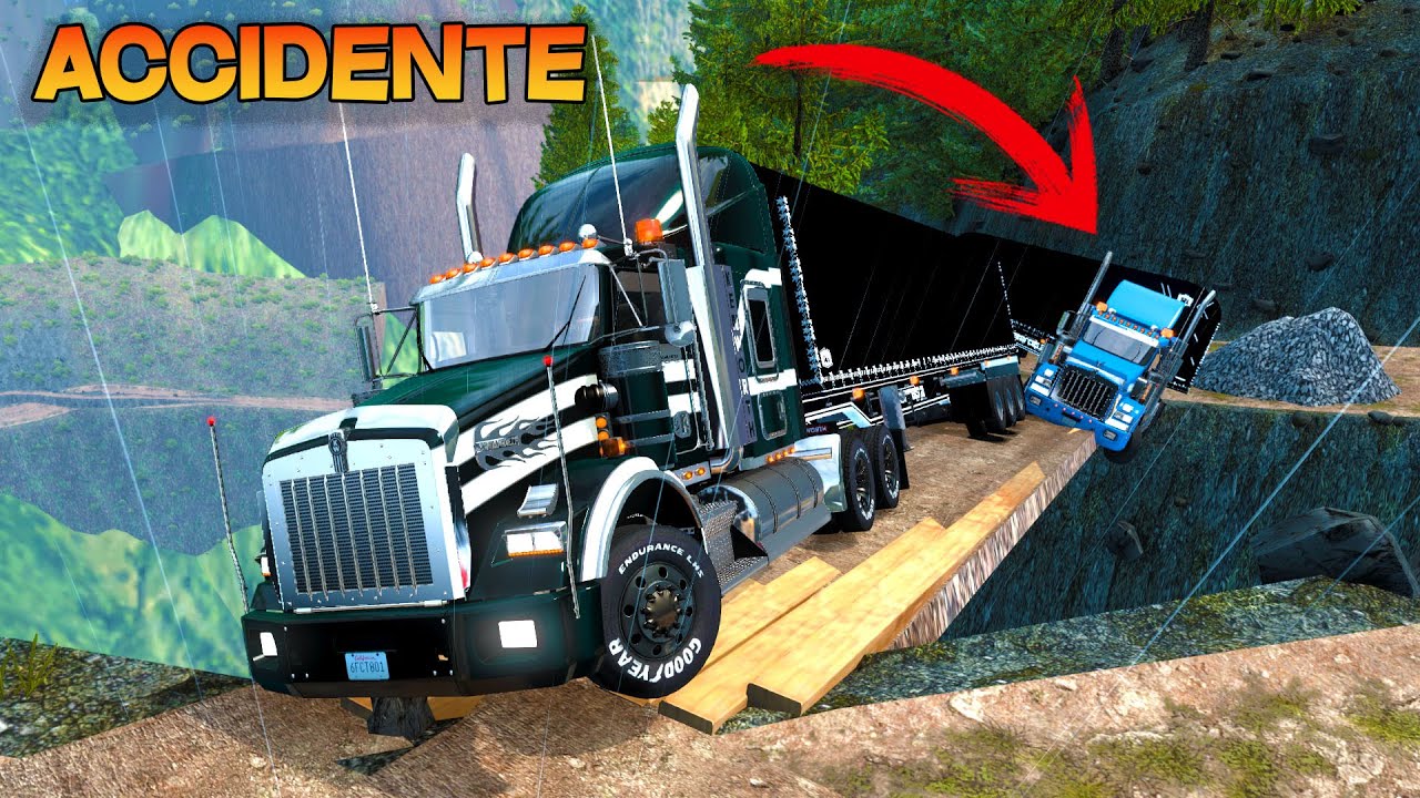 Mulas Cargadas Caen De Un Puente 亞 American Truck Simulator Youtube