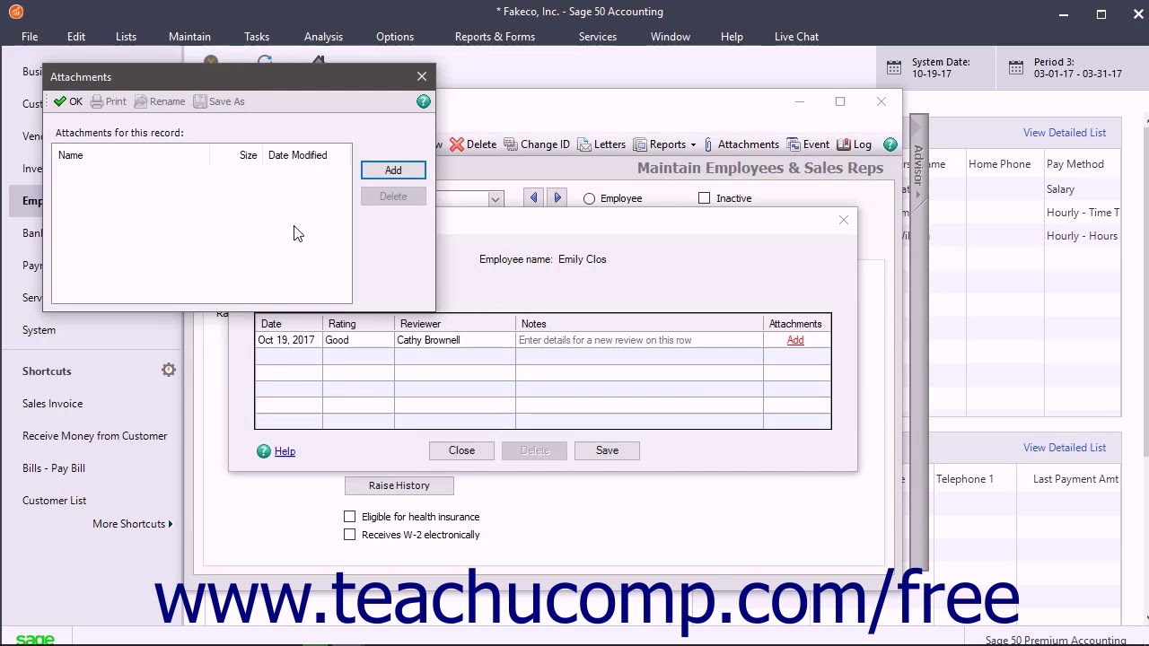 Sage 50 2018 Tutorial Performance Reviews And Raise History Sage