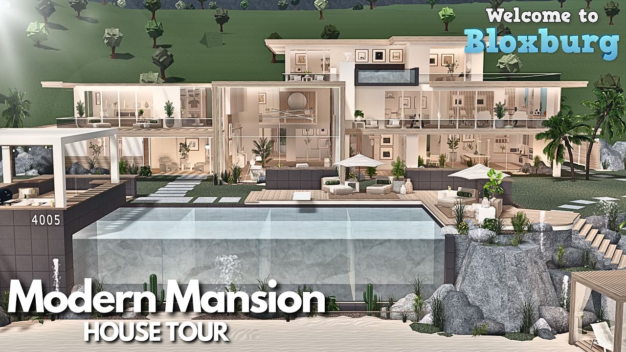 Roblox Bloxburg House Tour A Modern Mansion That I M Currently Working