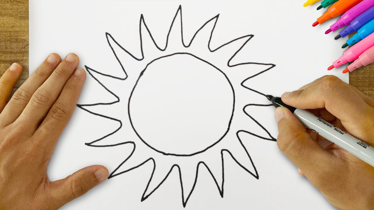 How To Draw The Sun Easy Step By Step Drawing Tutorial Youtube