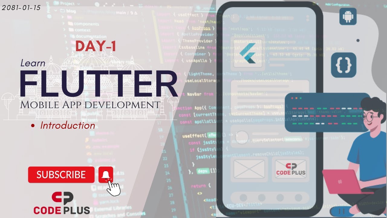 Day 1 Learn Mobile App Development Flutter Codeplus Youtube