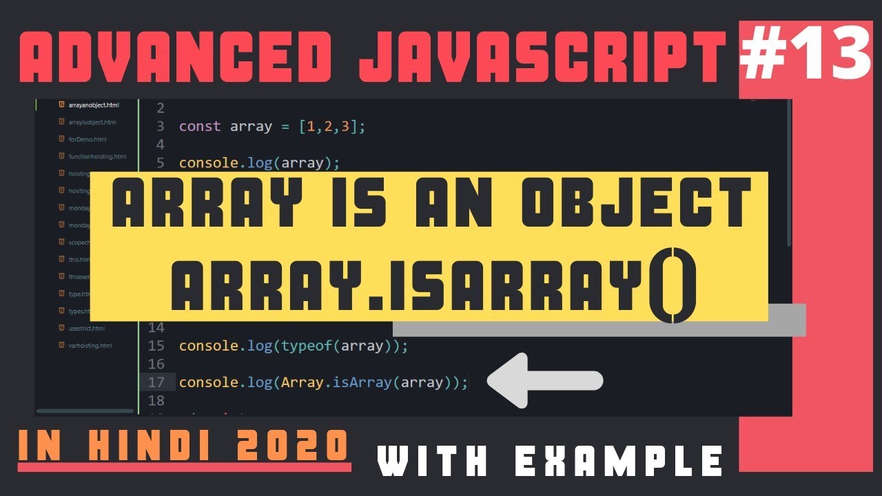 Array Is An Object Let S Prove It Array Isarray Method In Advanced