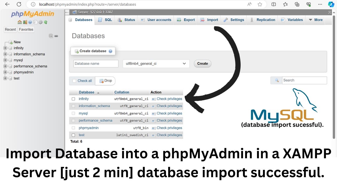 Importing Mysql Databases And Tables Using Phpmyadmin In A Xampp Server