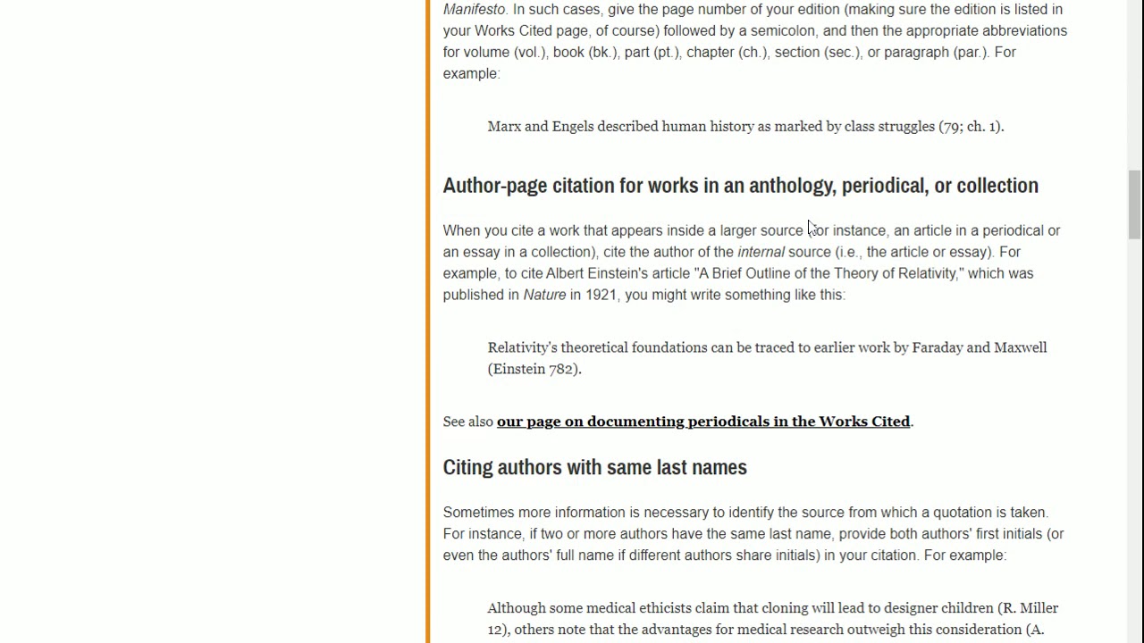 Mla In Text Citations The Basics Purdue Writing Lab Youtube