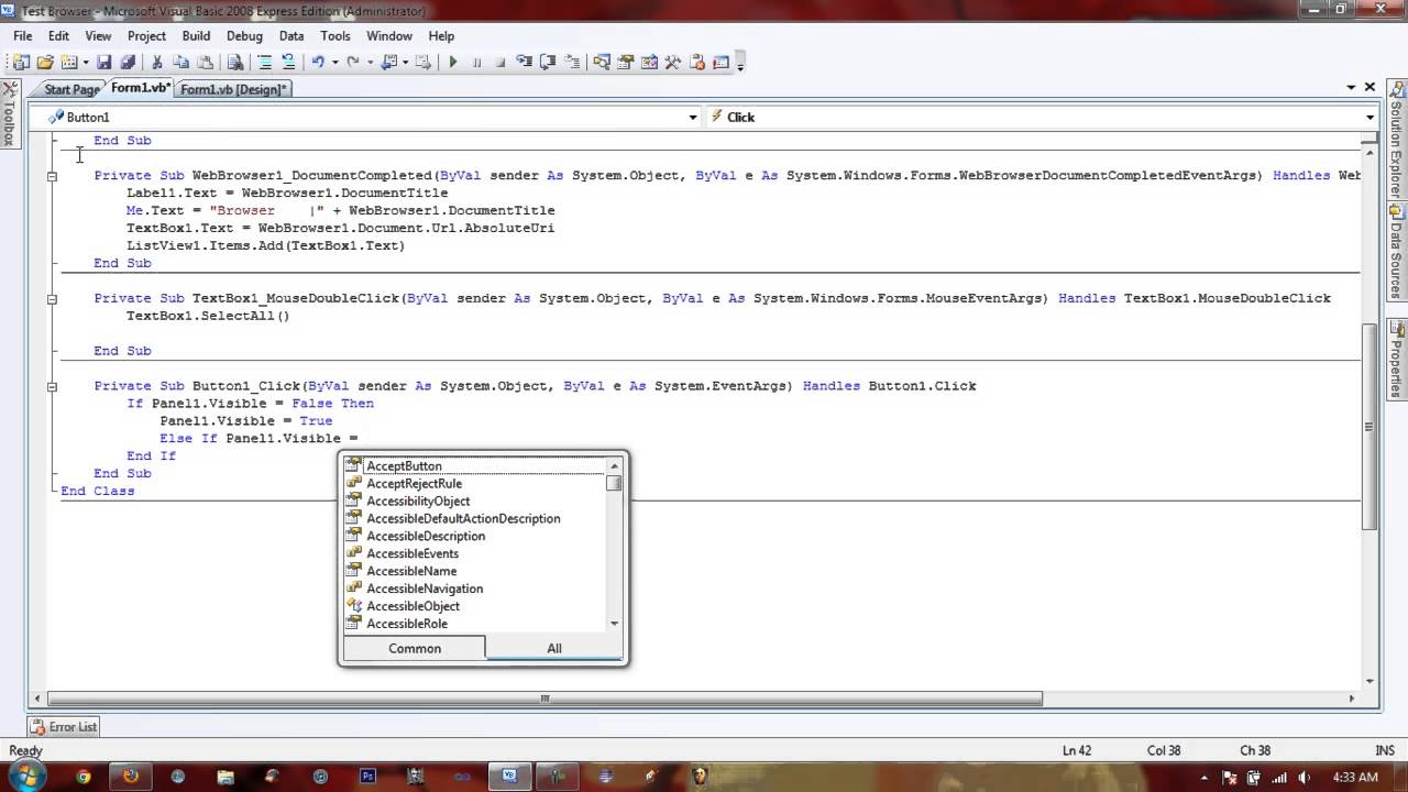 Advanced History Tutorial Visual Basic Youtube
