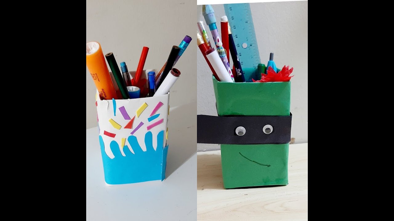2 Fun Ideas Diy Pencil Holders Tutorial Youtube