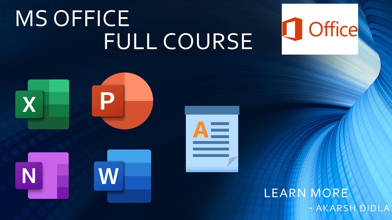 Ms Office Tutorial In English By Akarsh Didla Youtube