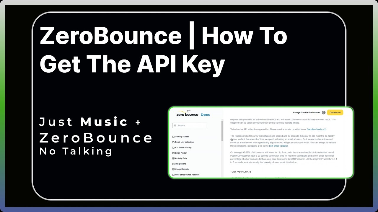Zerobounce How To Get The Api Key Youtube