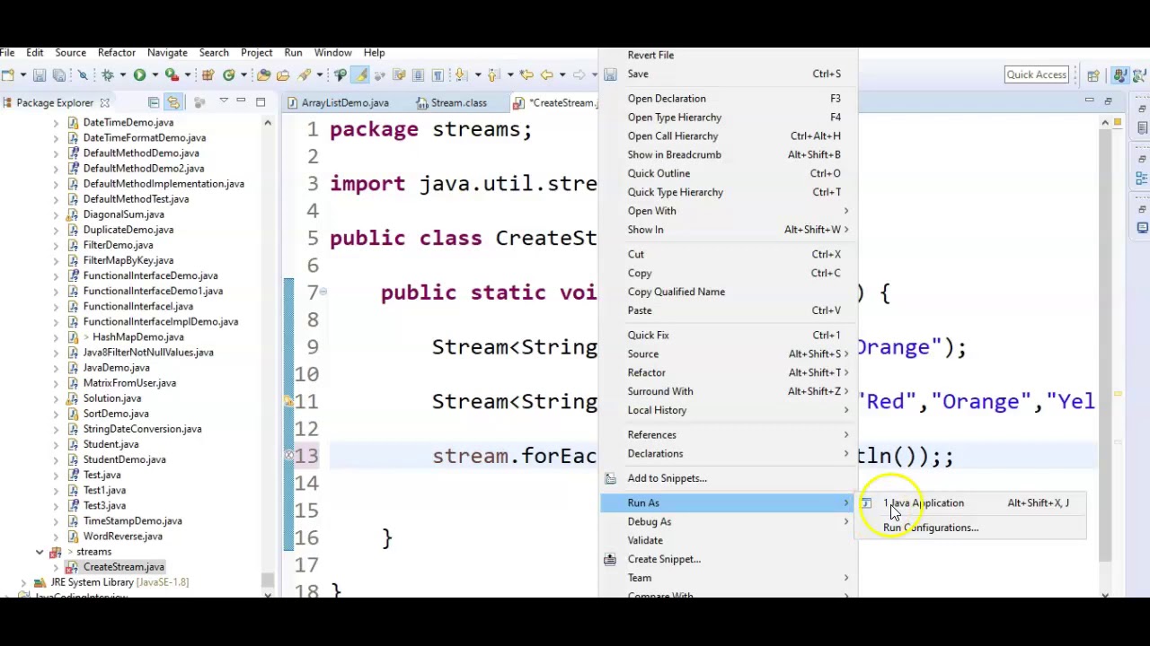 Java8 Tutorials Different Ways To Create Streams Youtube