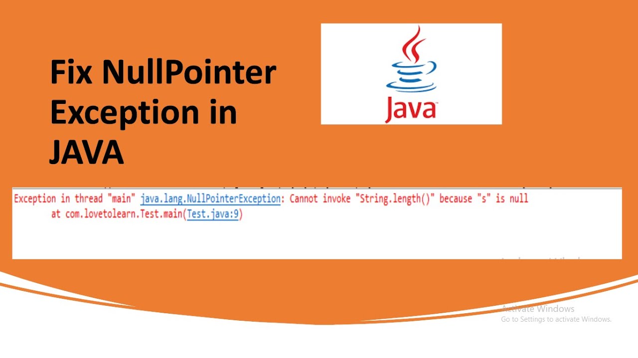 How To Fix Nullpointerexception In Java Exception Java Youtube