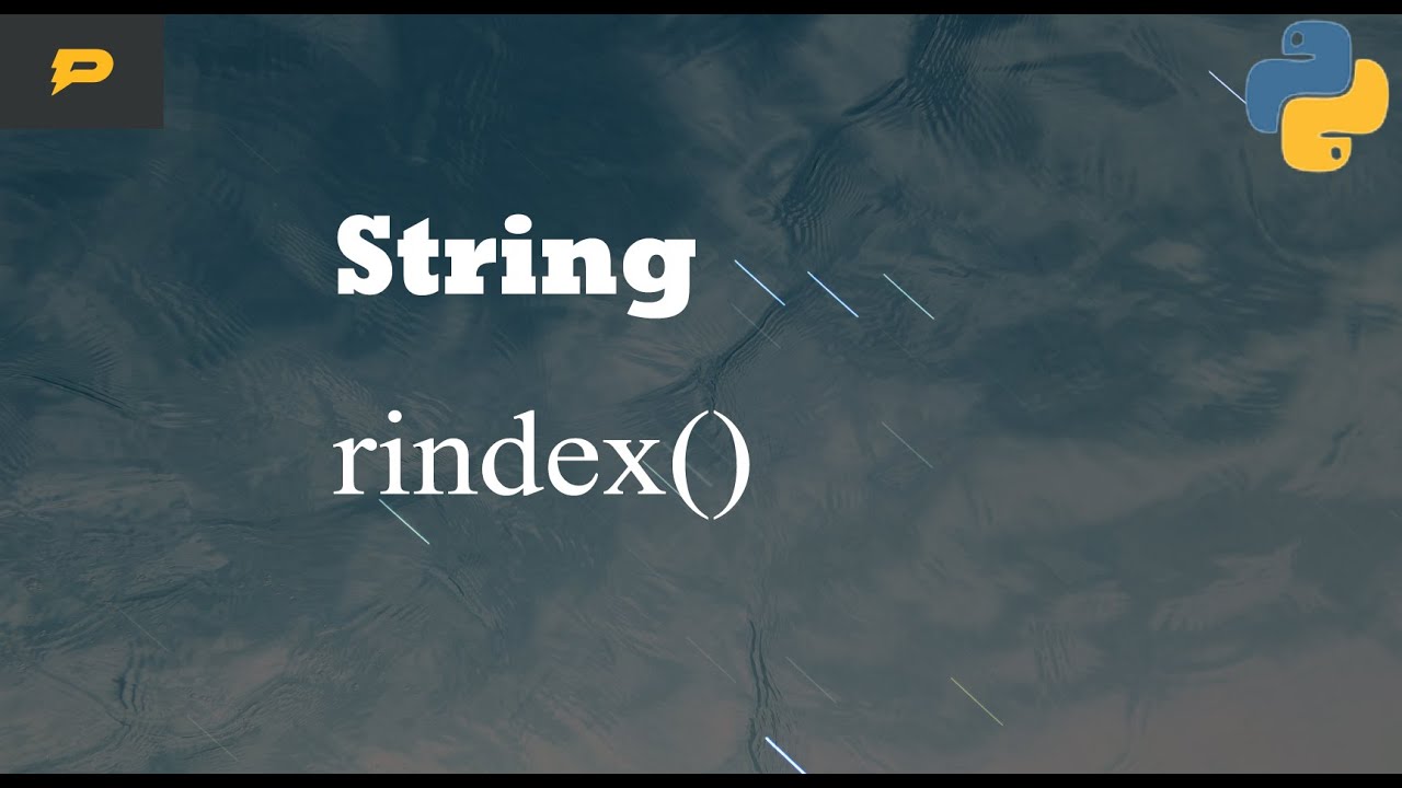 Python String Rindex Youtube