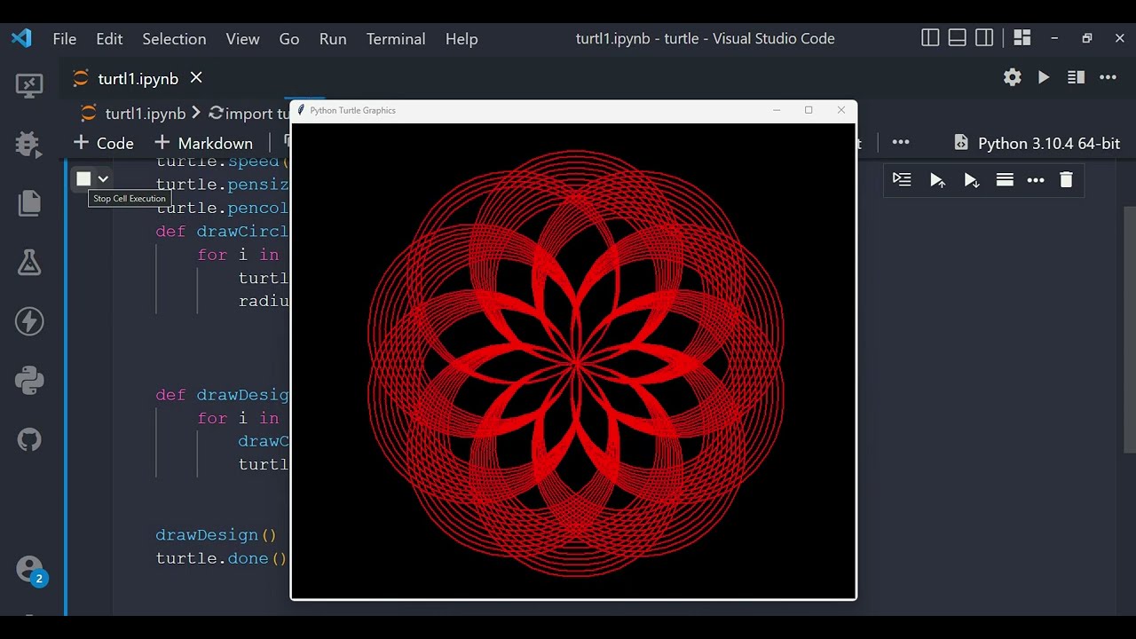 Turtle Graphs In Python Beautiful Flower Designs Youtube
