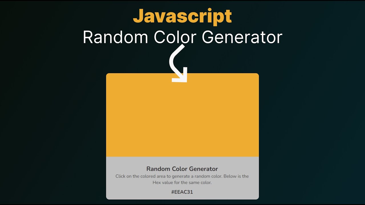 Javascript Random Color Generator Youtube