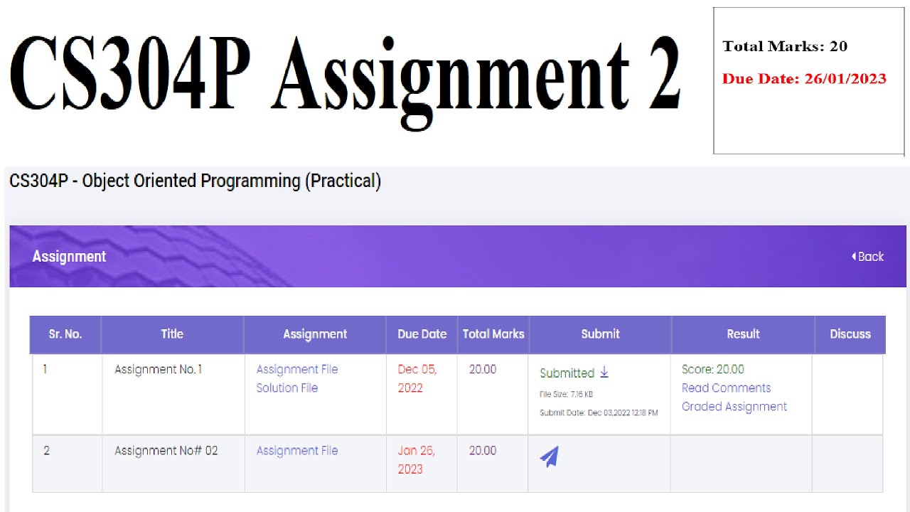 Cs304p Assignment 2 Cs304p Assignment 2 Solution Fall 2023 Cs304p