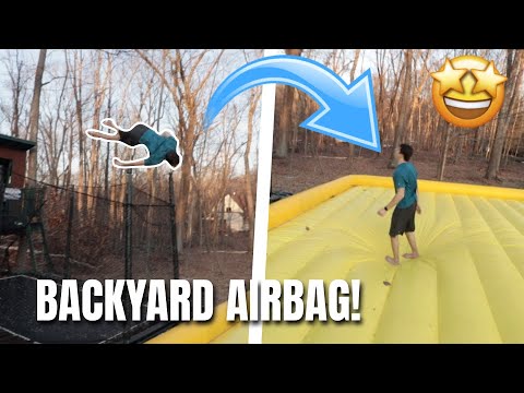 Doing Crazy Flips Onto My Backyard Airbag Youtube