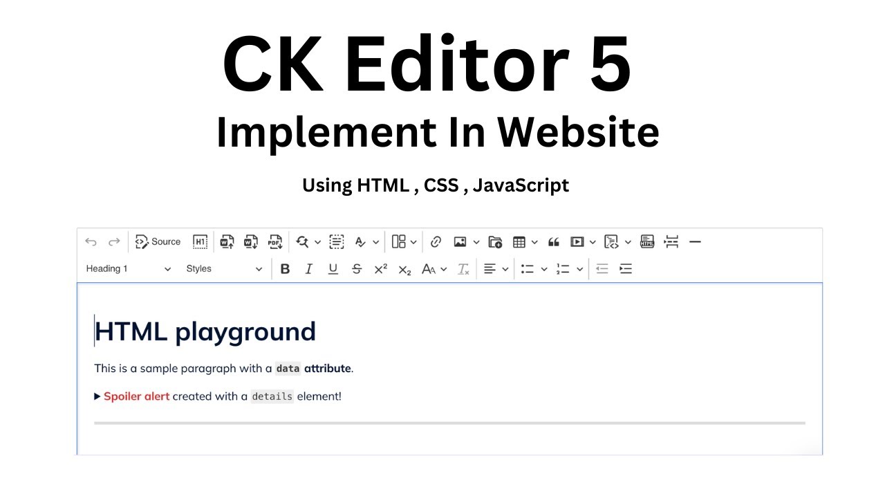Introduction To Ckeditor How To Embed Ckeditor In Html Page Ck